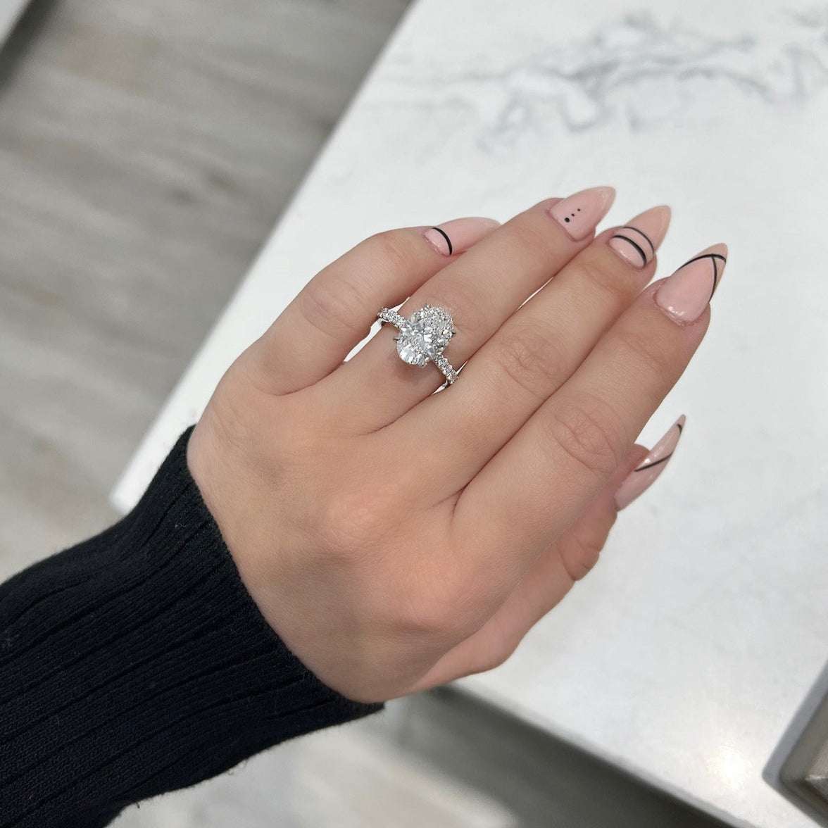 3 Carat Oval Diamond Ring With Hidden Halo Happy Jewelers 3-carat-oval-diamond-ring-with-hidden-halo-happy-jewelers