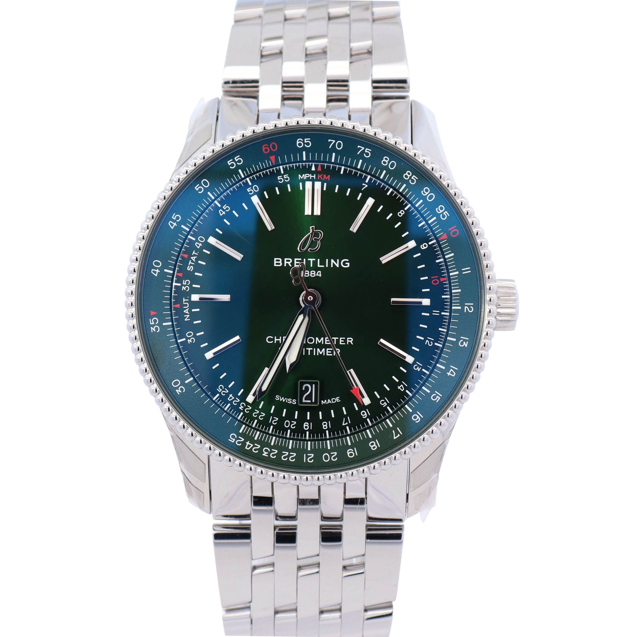 Breitling Navitimer 41mm Green Dial Watch Ref# A17326361L1A1 – Happy ...