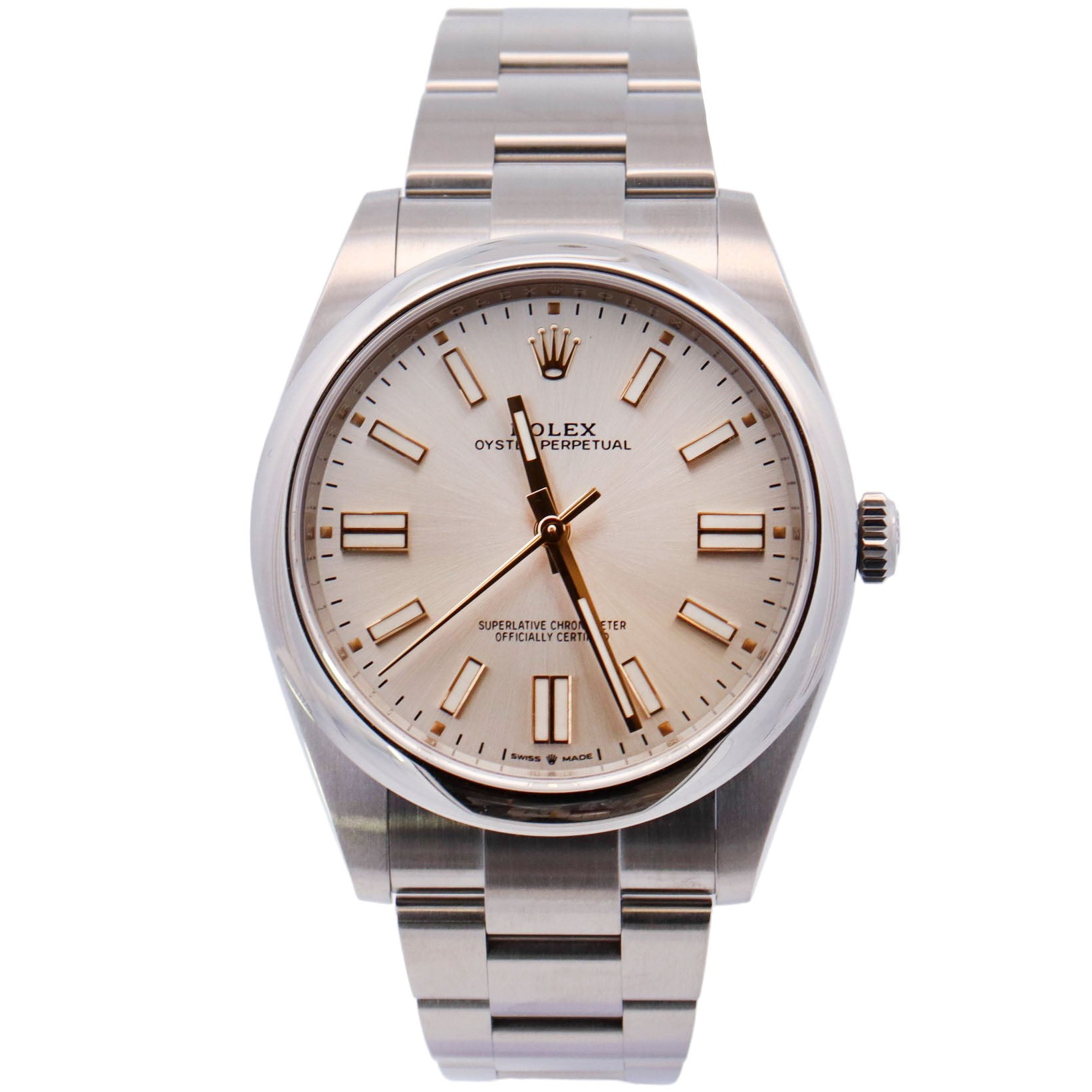 Rolex Oyster Perpetual 41mm Silver Dial Watch Ref# 124300 – Happy Jewelers