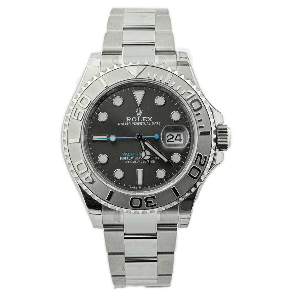 Rolex Men's Yacht-Master Stainless Steel 40mm Rhodium Dot Dial Watch R – HJ