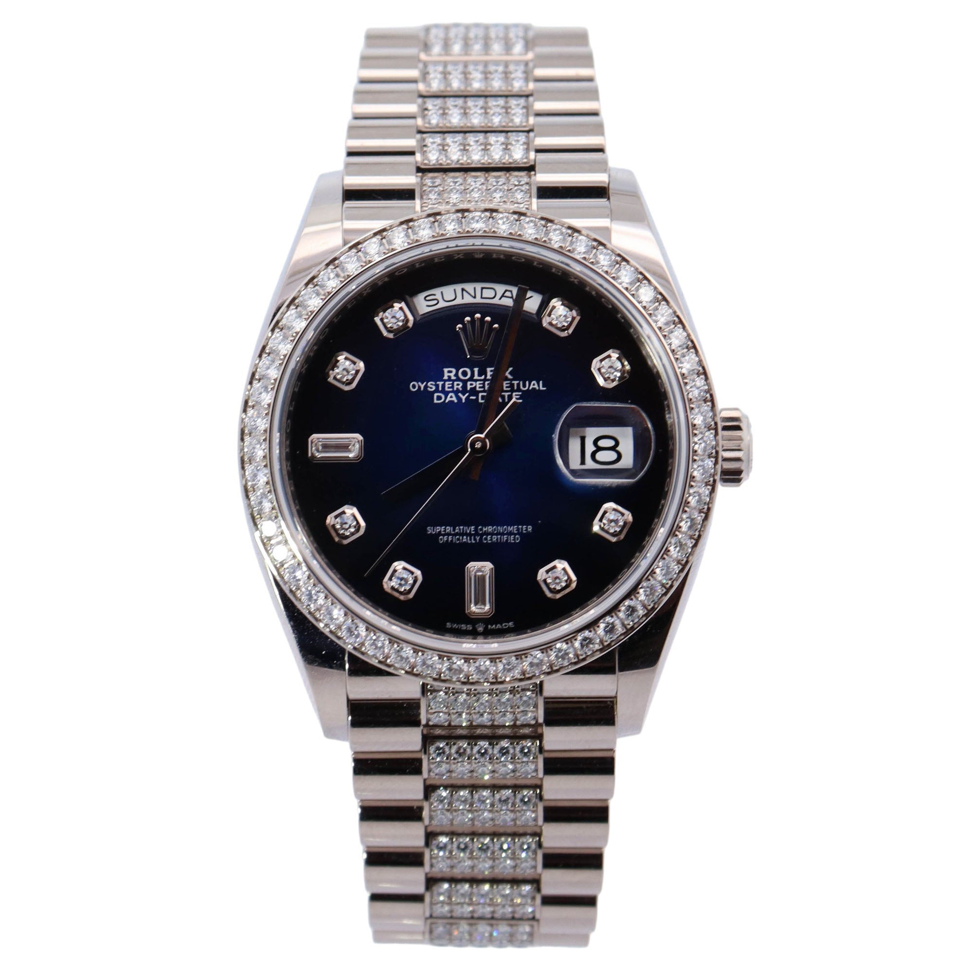 Rolex Day-Date 36mm Blue Dial Watch Ref# 128349RBR – Happy Jewelers