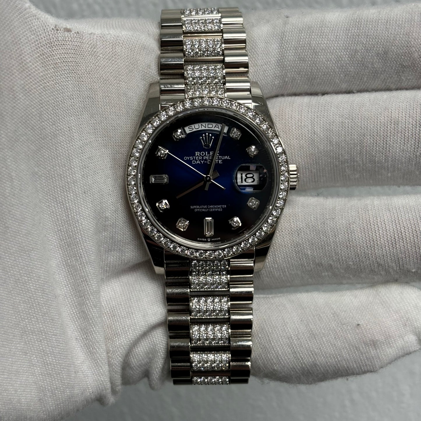 Rolex Day-Date 36mm Blue Dial Ref# 128349RBR – Happy Jewelers