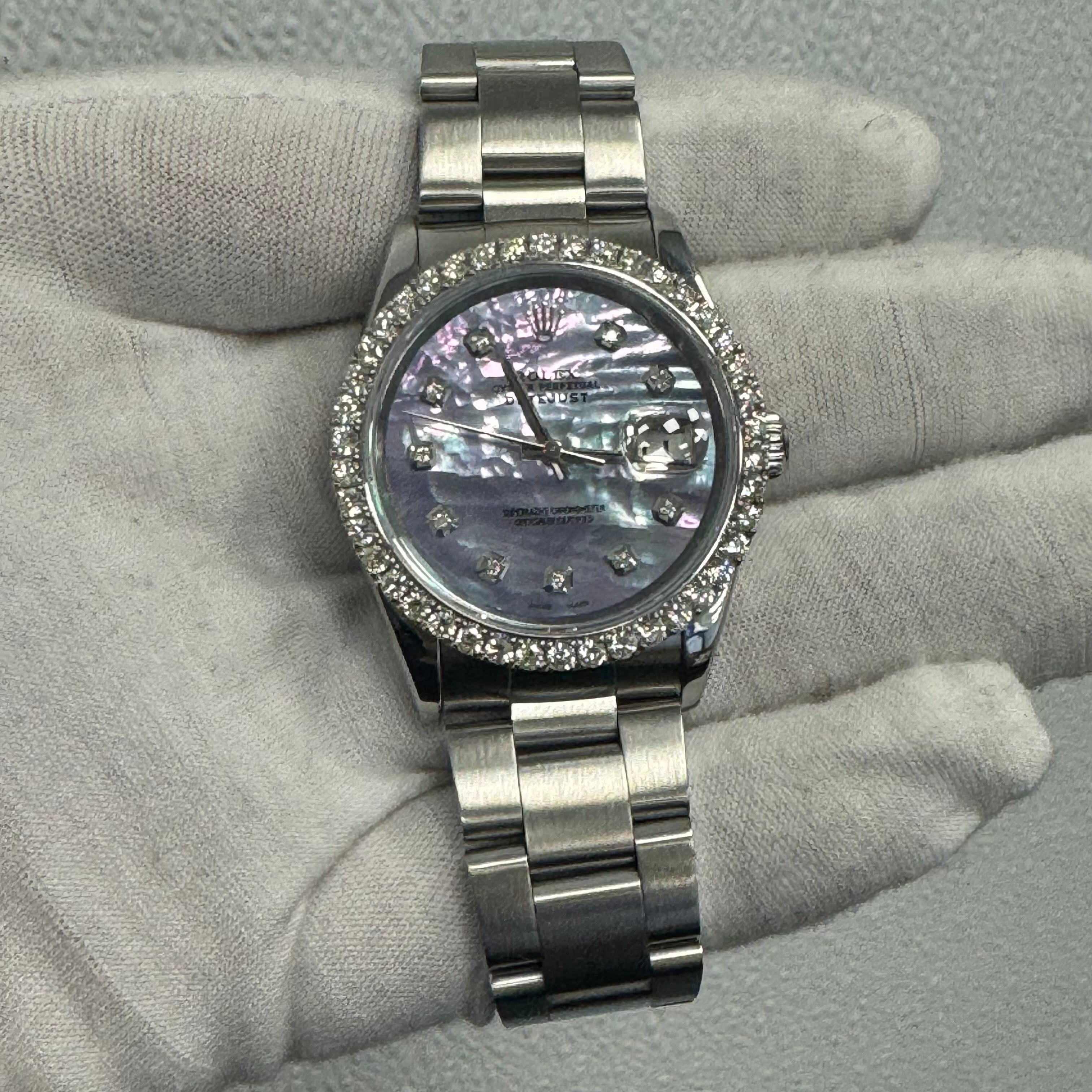 Rolex Datejust 36mm Custom Mop Dial Watch Ref# 16220 – Happy Jewelers
