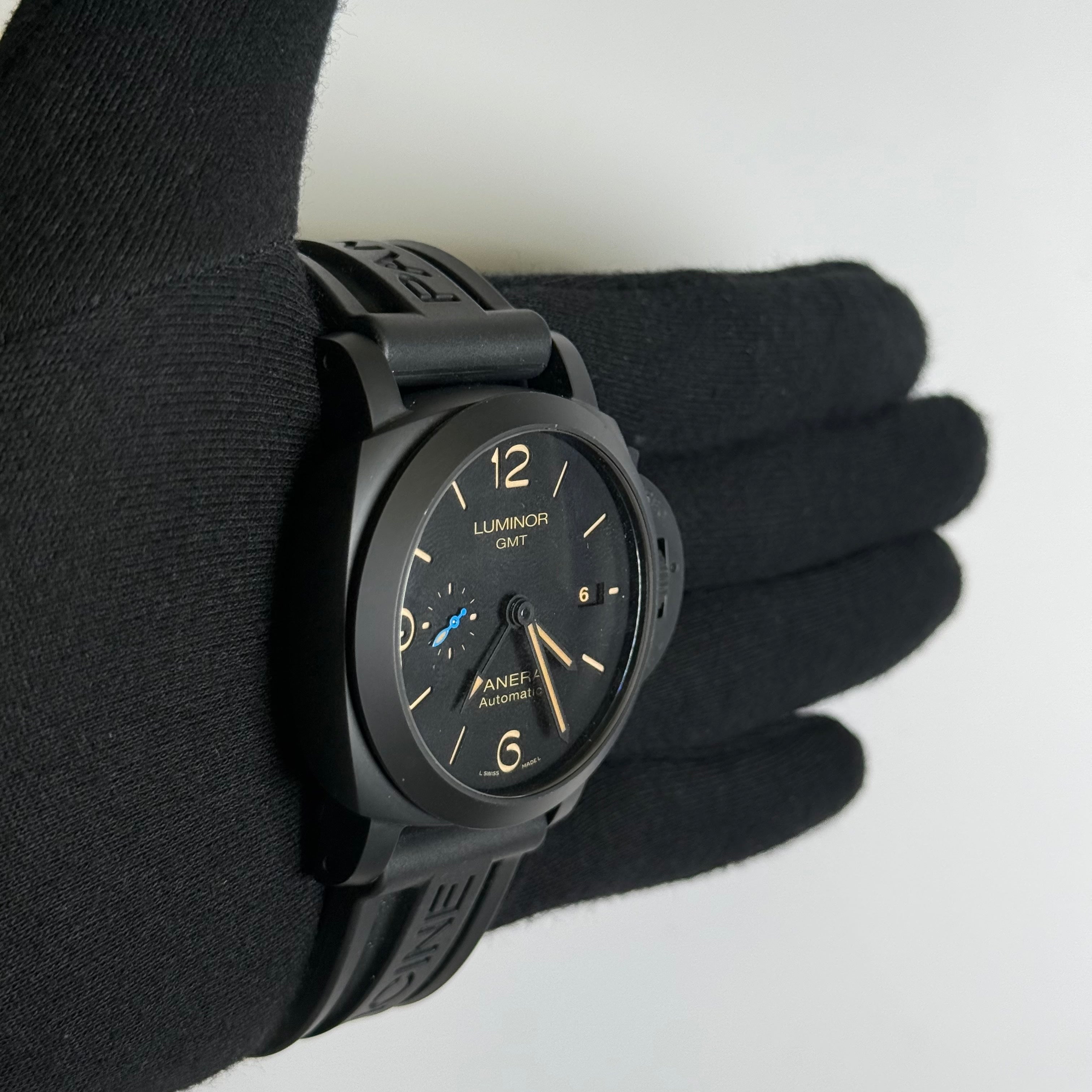 Panerai Luminor GMT 44mm Black Dial Watch Ref# PAM01441 – Happy Jewelers