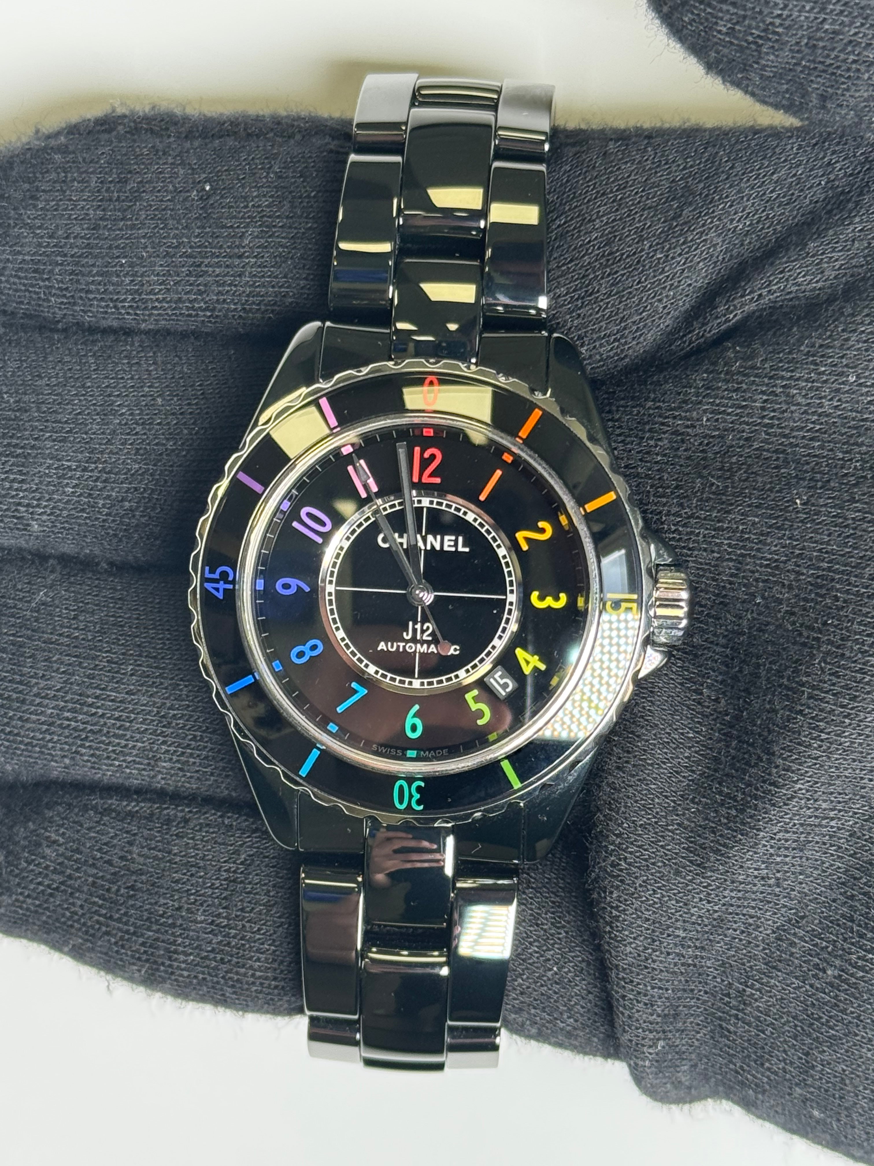 Chanel J12 38mm Black Dial Watch Ref# H7122 – Happy Jewelers