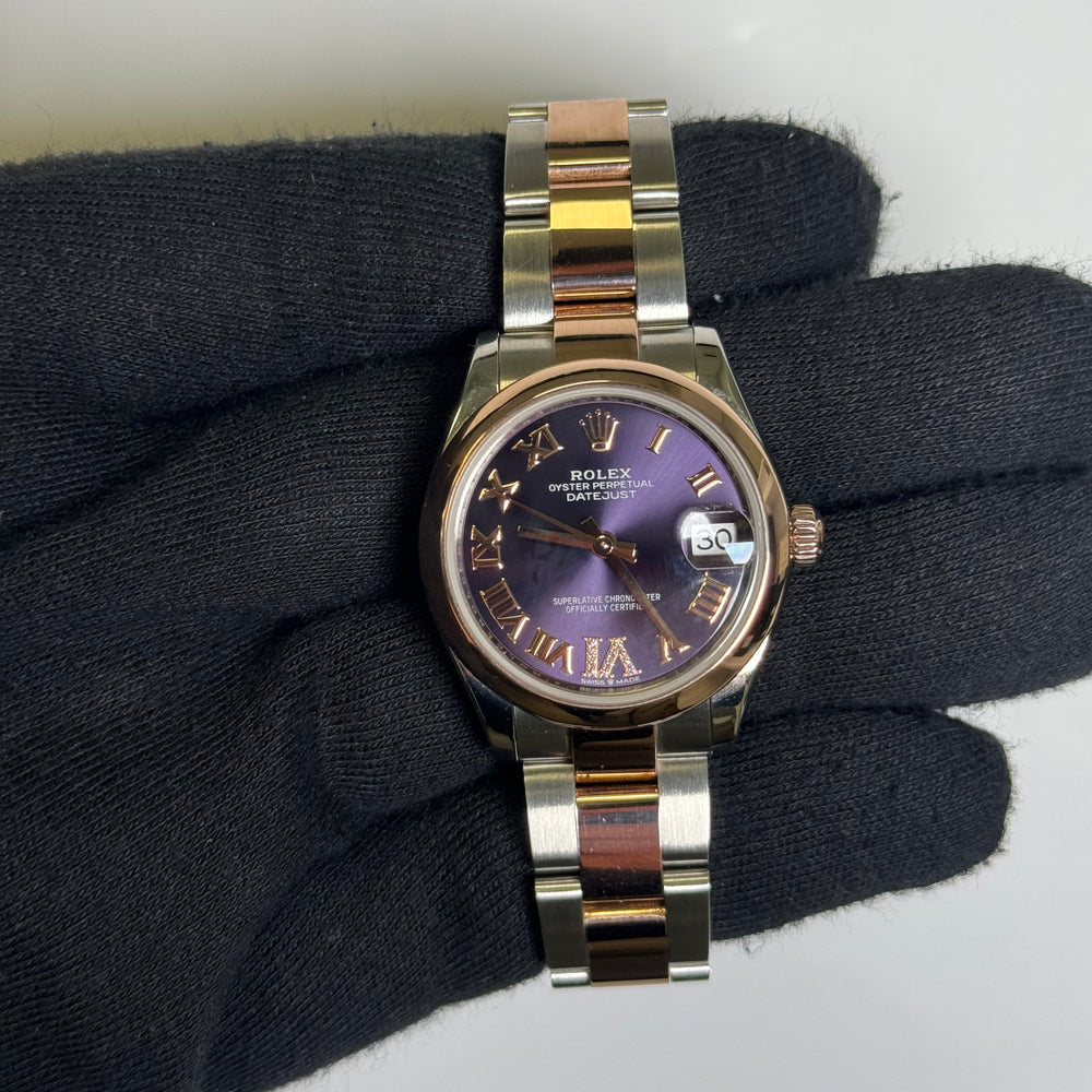 Rolex Datejust 31mm Purple Dial Watch Ref# 278241 – Happy Jewelers