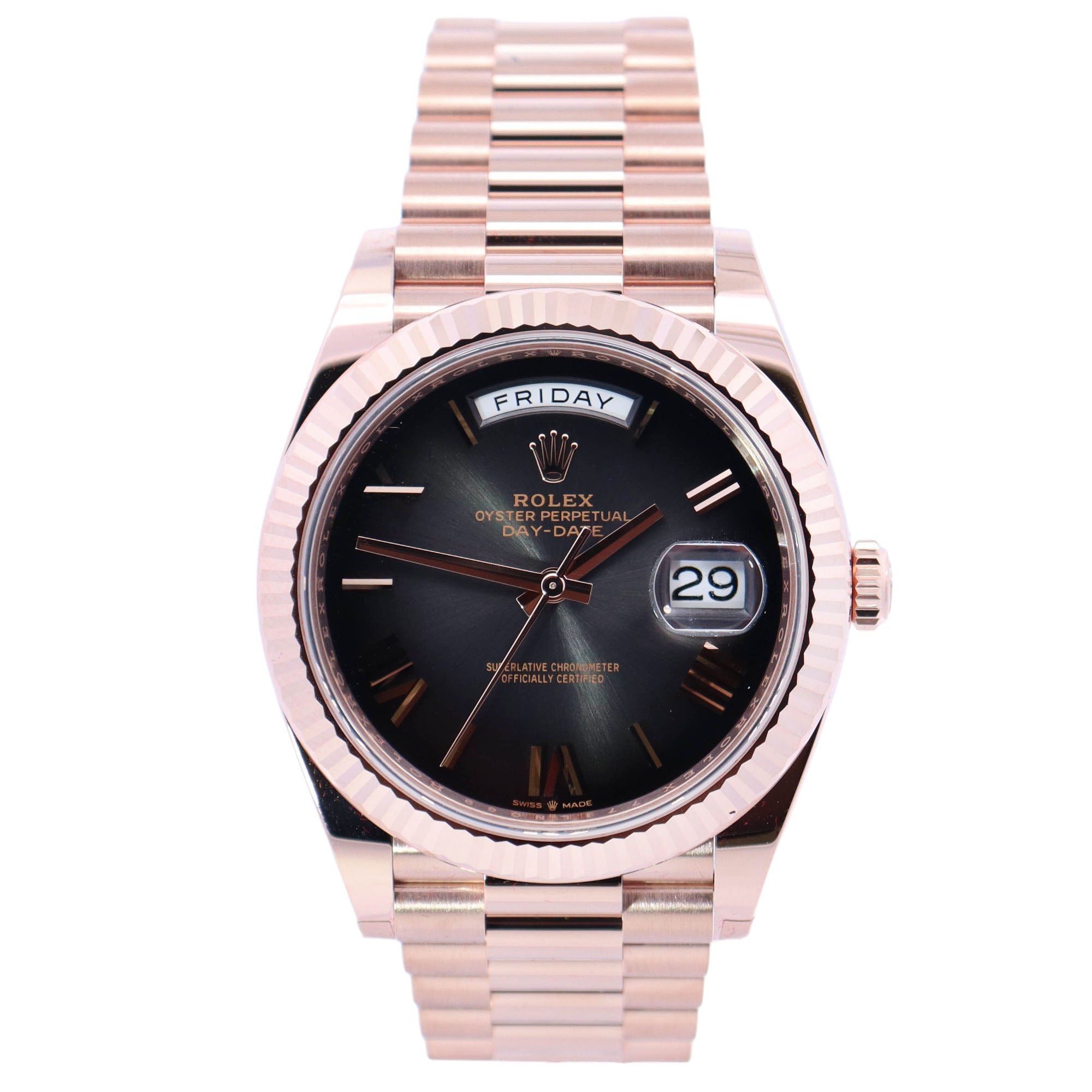 Rolex Day-Date 40mm Black Dial Ref# 228235 – Happy Jewelers