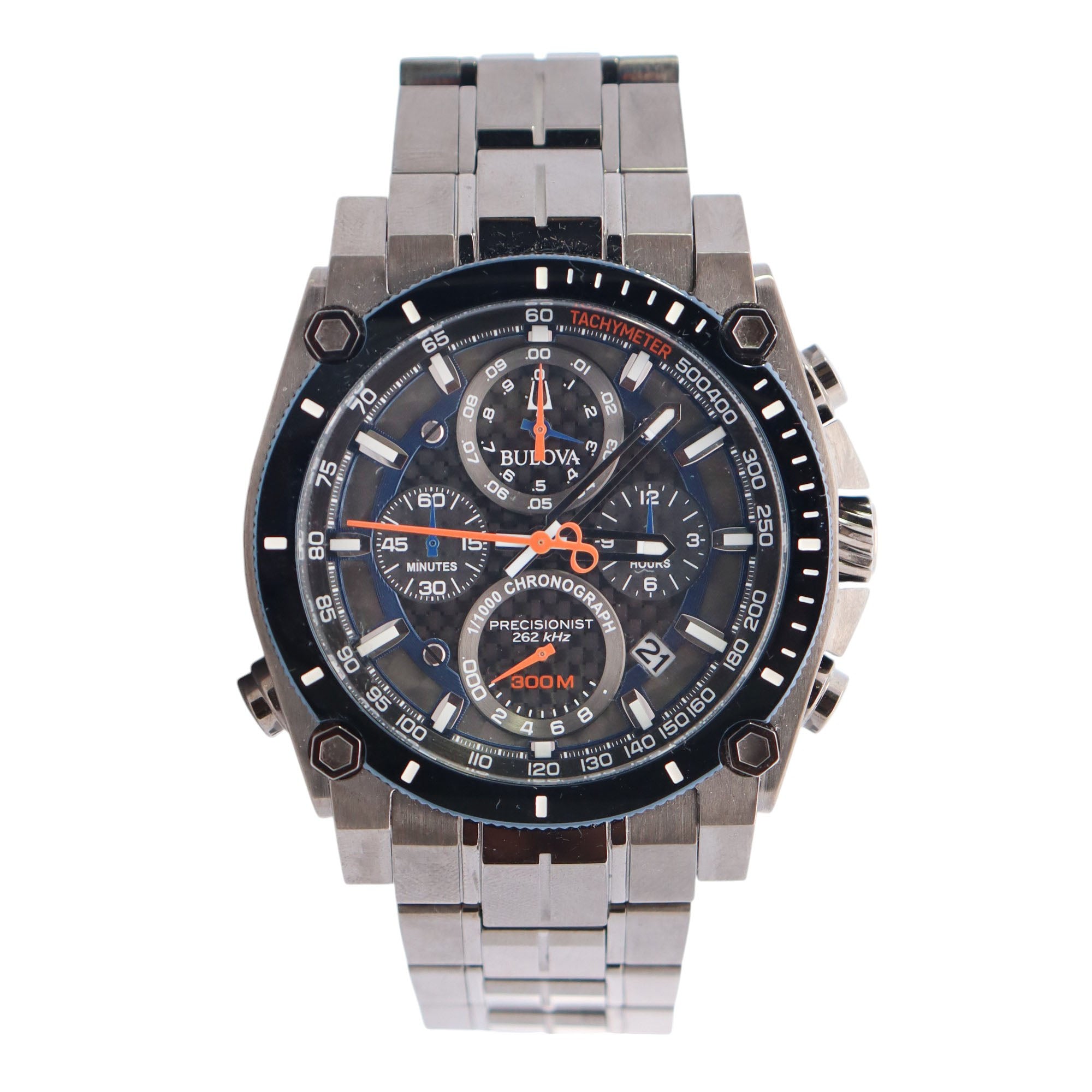 Bulova Precisionist 46mm Carbon Dial Watch Ref# 98B343 – Happy Jewelers