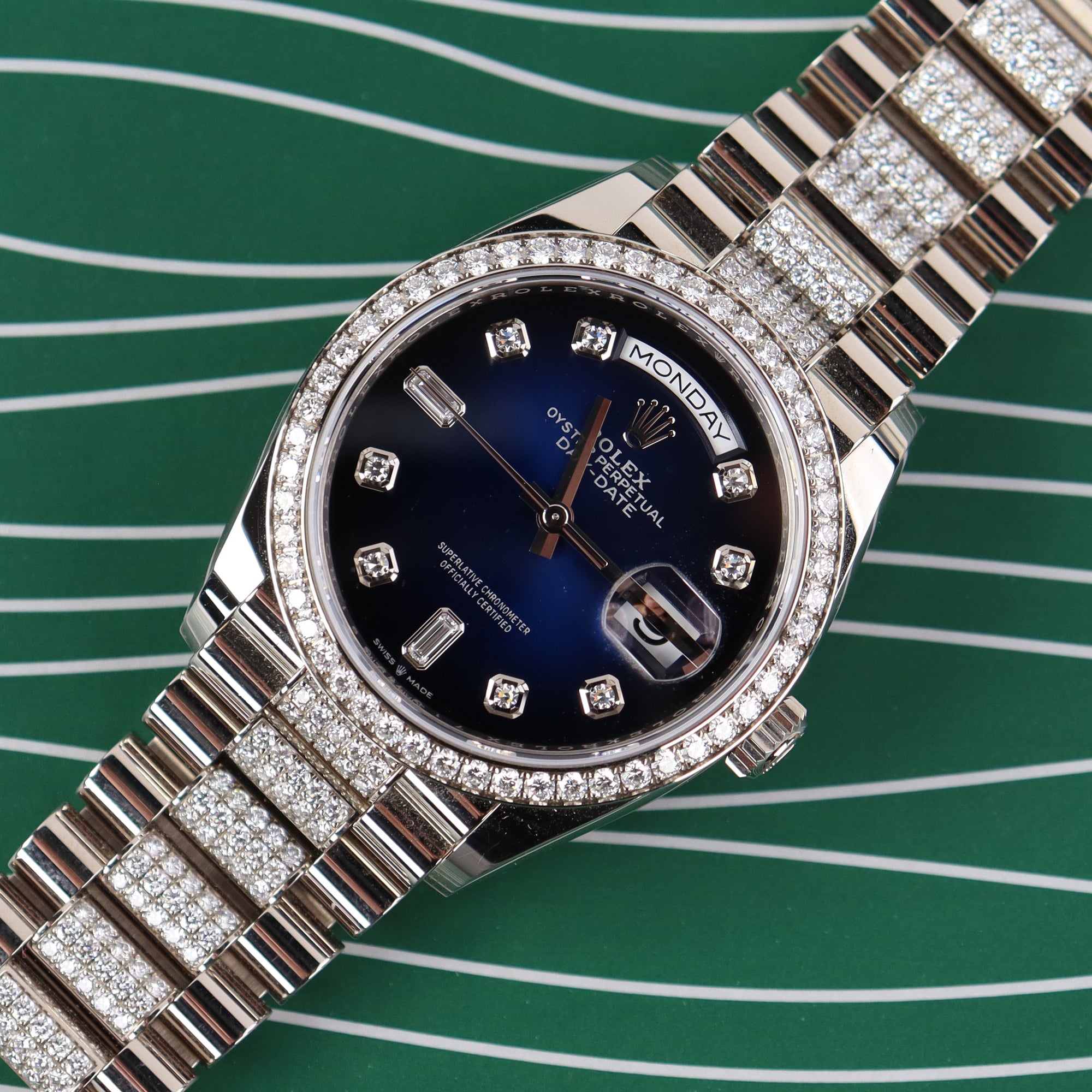 Rolex Day-Date 36mm Blue Dial Watch Ref# 128349RBR – Happy Jewelers