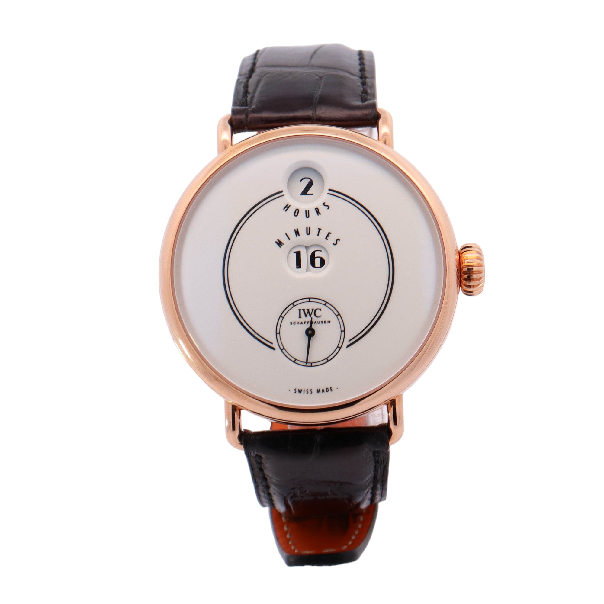 IWC "Tribute To Pallweber" 45mm Rose Gold White Dial Watch Reference ...