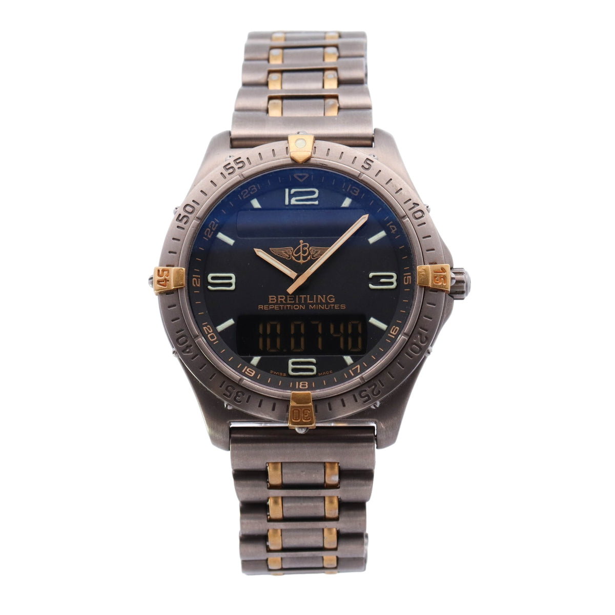 Breitling Aerospace Two-Tone Analog/ Digital Stick Dial Watch Ref# F65 ...