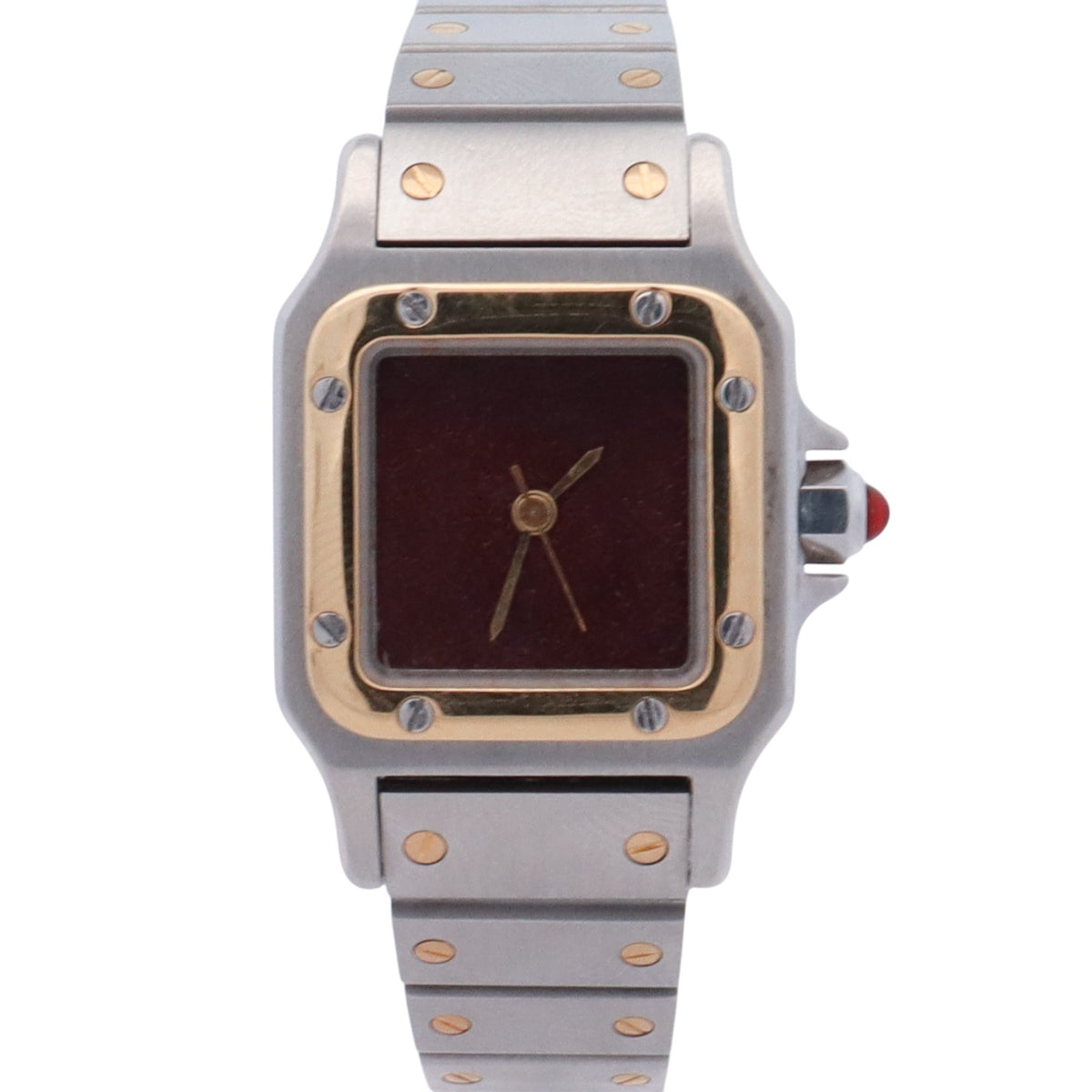 Cartier Santos 29mm Burgundy Dial Watch Ref# 2961 – Happy Jewelers