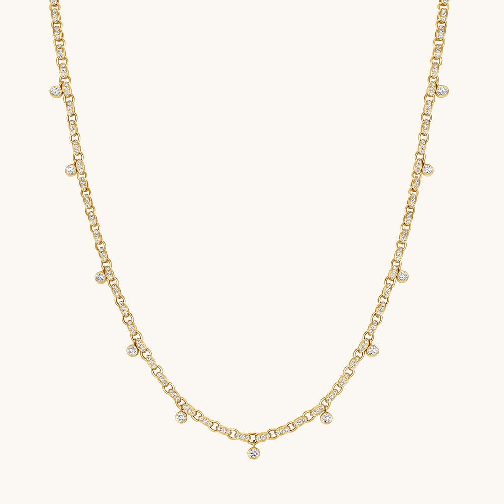 Lab Diamond Bezel Charm Necklace – Happy Jewelers