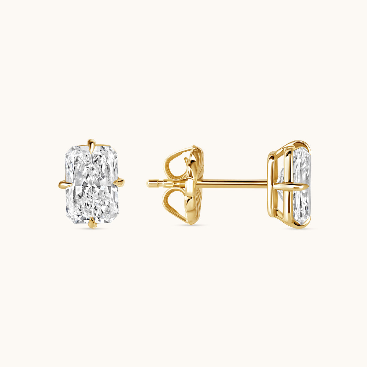 Radiant Lab Diamond Compass Stud Earrings – Happy Jewelers
