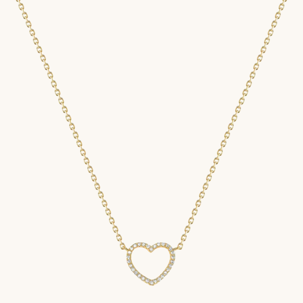 Small Open-Heart Diamond Necklace – Happy Jewelers